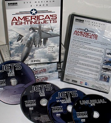 America's Fighting Jets, New! 4 DVD ,f-16,f14,f/a18 ,US Navy ,Air Force ...