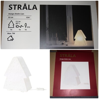 IKEA Strala STRÅLA Table Lamp Christmas Tree Shaped White 12 5/8" w ...