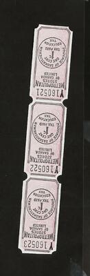 Strip of 3 revenue tickets , education tax, Metropolitan Store ...