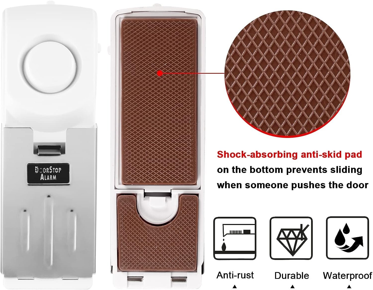 Door Stop Alarm with Portable Safety Door Lock 120 dB Travel Security ...