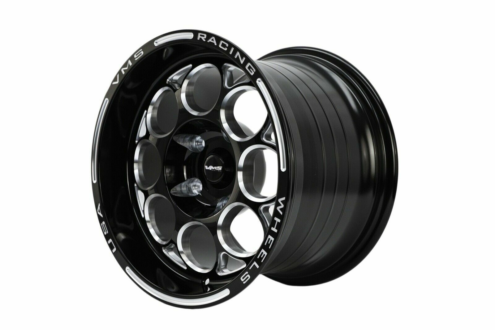 VMS Drag Pack Black Modulo Rim Wheel 15x10 & 15x3.5 5X120 +50ET (5x4.75 ...