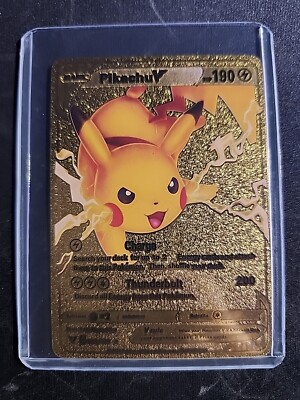 Gold Pikachu V Custom Pokémon Card 043/185 (Vivid Voltage Artwork) | eBay