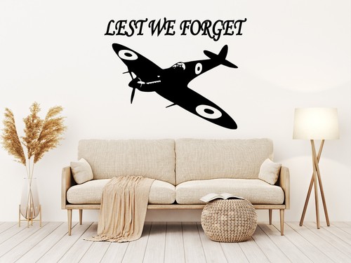 Lest We Forget Airplane Vinyl Decal Remembrance Day Soldier Poppy Day ...