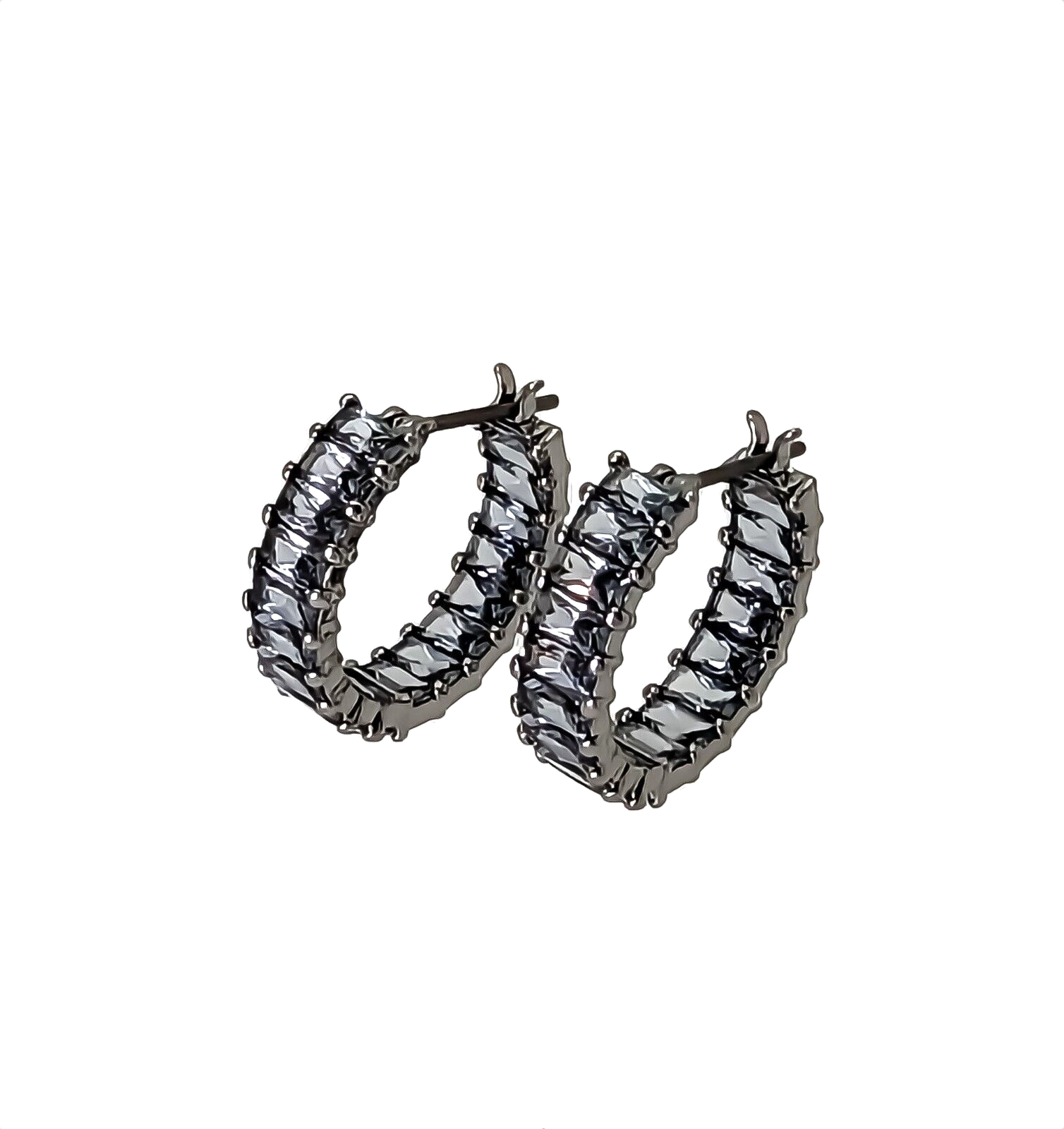 New in Gift Box SWAROVSKI Brand 5658650 Ruth Gray Crystals Matrix hoop ...