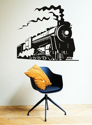 Train Wall Decal Locomotive Steam Large Wall Vinyl Removable Decal ...