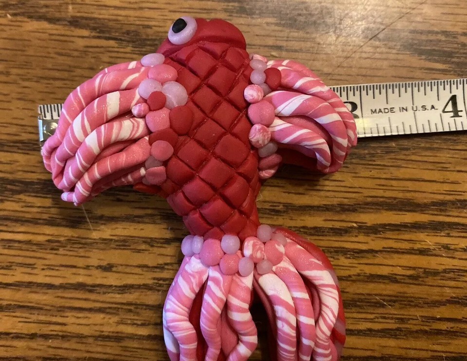 OOAK SWEET PINK/RED FISH POLYMER CLAY | eBay