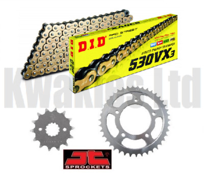 DID Gold Black VX3 Chain JT Sprockets for Triumph Speed Triple RS 1050 ...