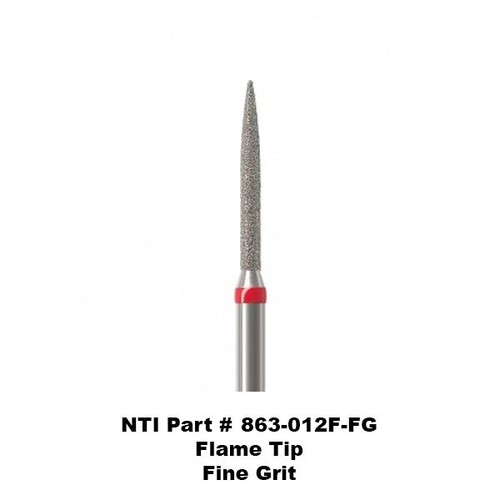 NTI Kerr 863-012F-FG Fine Grit Flame Tip Diamond Burs 5 Pk | eBay