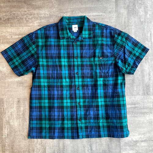 Brand New Mens Vans Anaheim Woven Button Up Black/ Blue Size Medium | eBay