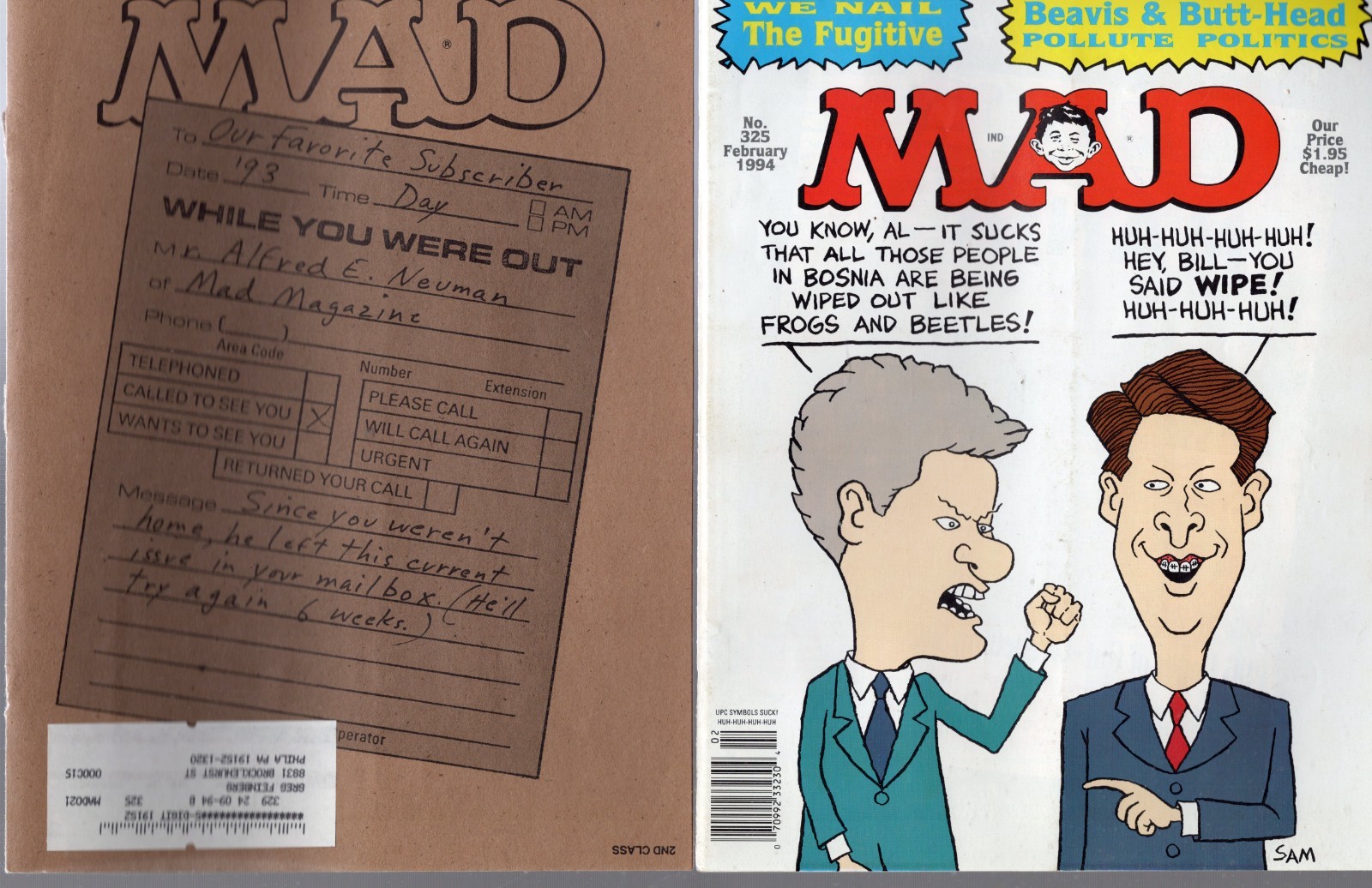 Mad Magazine #325 February 1994 Beavis & Butt-Head Politics THE ...