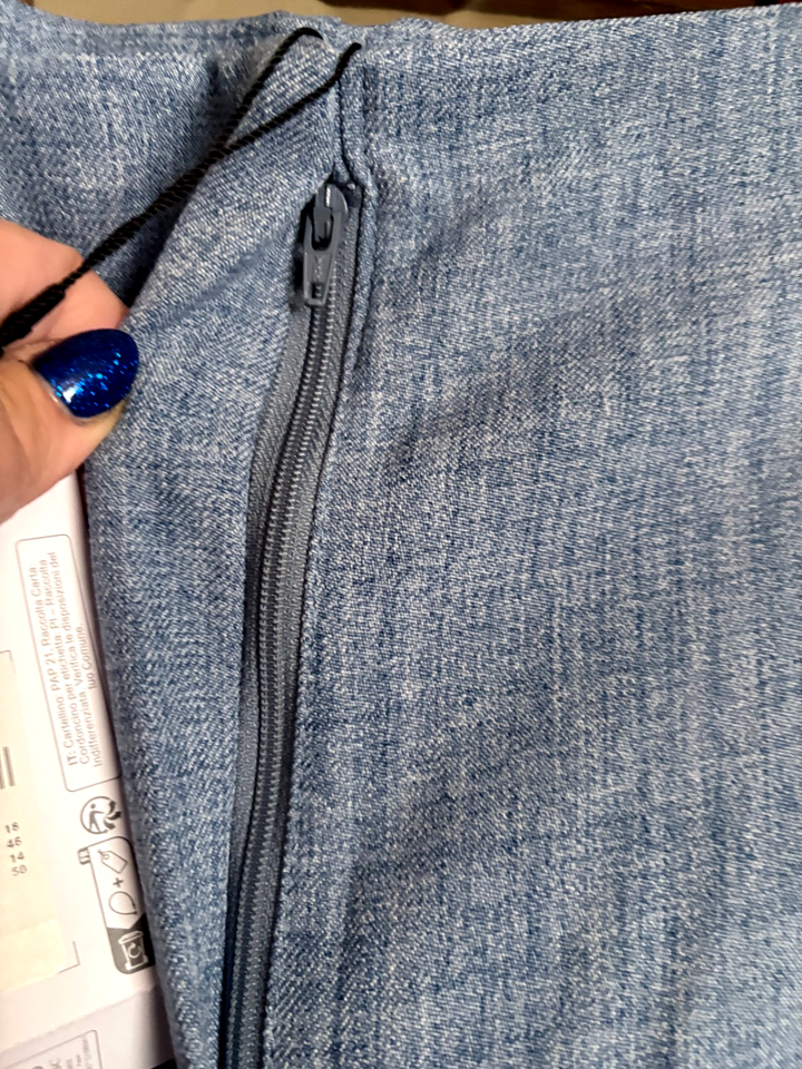 BNWT Ladies PRIMARK Classic TAPER LEG Soft BLUE MARL Smart Trousers 18 ...