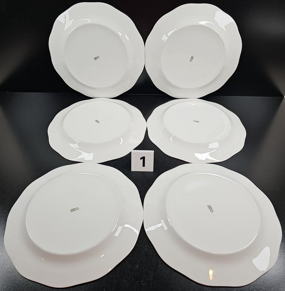 14 Pc Corning Pyroceram Tableware White Scalloped Dinner Salad Plates ...