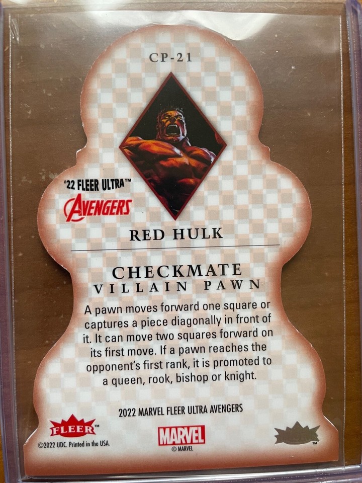 2022 Marvel Fleer Ultra Avengers CHECKMATE Villain Pawn RED HULK CP-21 ...