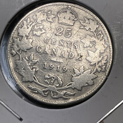 1919 Canada 25 Cent Sterling Silver Coin Quarter Ungraded | eBay