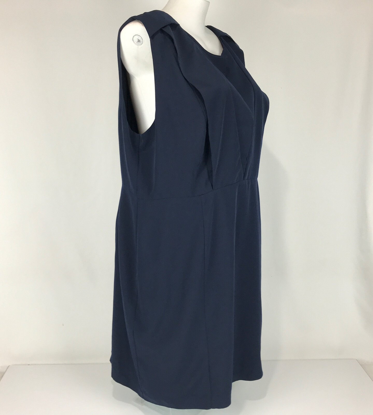 Basque Woman Dress Navy Blue Plus Size 22 Pencil Slee… - Gem