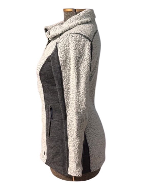 KUHL KOZET LONG Women's Fleece Jacket Wool Full Zip Offset Zipper Sz M ...