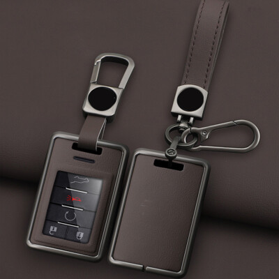 Zinc Alloy Leather Car Key Fob Cover Case For 2005-2019 Chevrolet C7 C6 ...