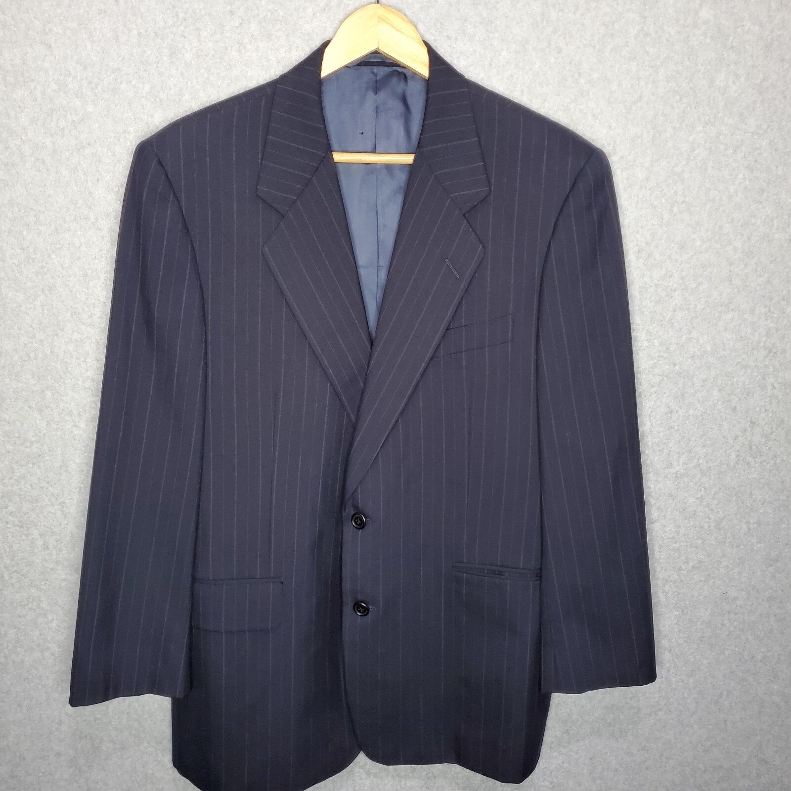 Hickey Freeman Boardroom Suit Jacket Blue Pinstripe B… - Gem