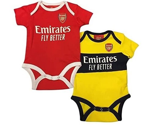 Arsenal FC Baby Home & Away Body Suit Kit 9-12 Months Officially ...