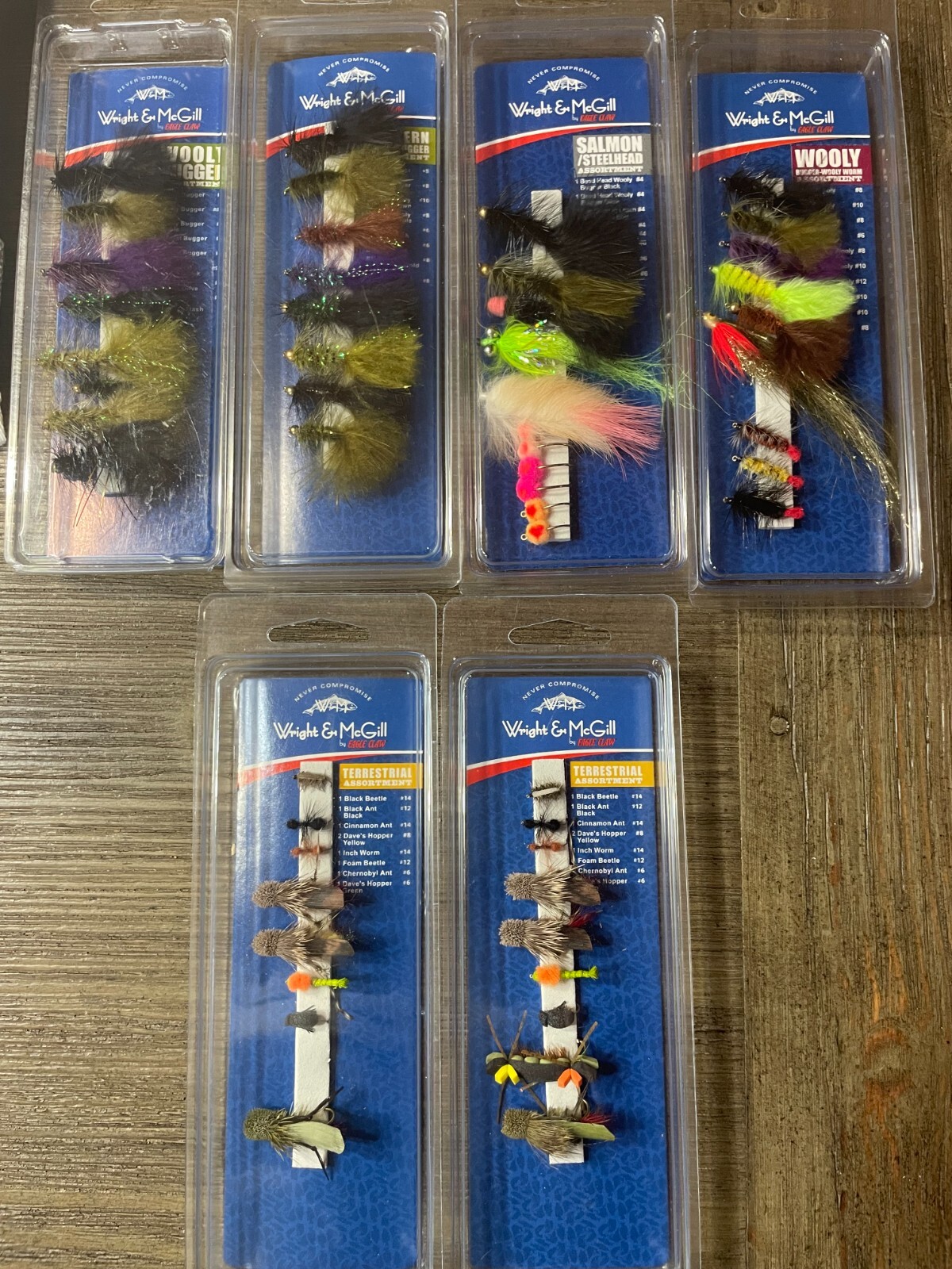 Fly Assortment for Trout Fly Fishing; Wolly Buggers, Grass Hoppers ...