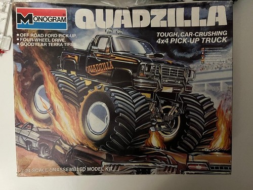 1984 Monogram "QUADZILLA" Monster Truck-Ford 4x4 Pickup 1/24 Model ...