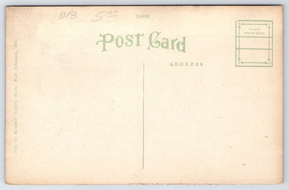 Ft Atkinson Wisconsin~Dwight Foster Library~c1910 Blue Sky Postcard | eBay