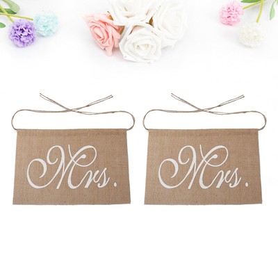 2Pcs Drapeau De Mariage Suspendus Plaque Mariée Et Marié Signes | eBay