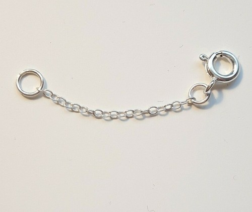 Sterling Silver Safety Chain / Extender Fine Trace - 1 Bolt Ring Clasp ...