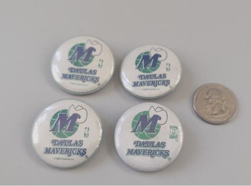 NBA Dallas Mavericks Four Small Used White Buttons Basketball 1990's ...