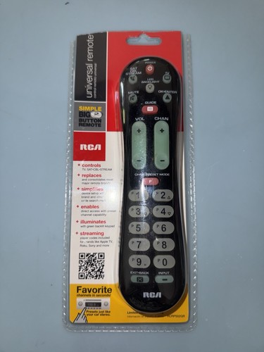 RCA 2-DEVICE UNIVERSAL Remote Control RCRPS02GR Big Button Device | eBay