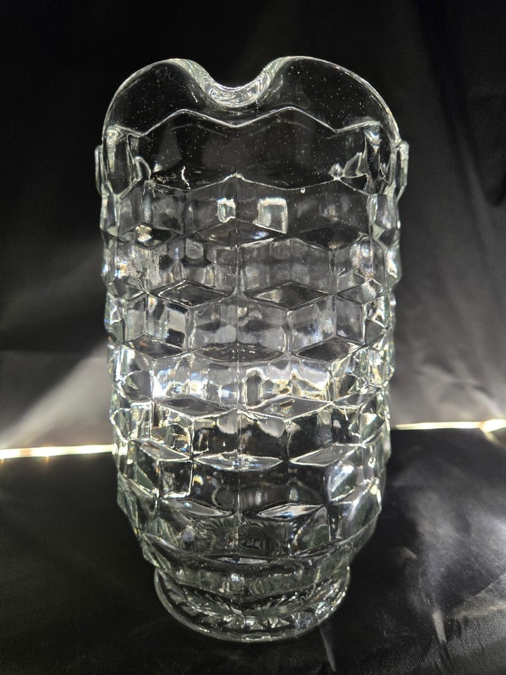 Colony WHITEHALL CLEAR Cubist Fostoria 52 oz Pitcher 8 1/8" | eBay UK