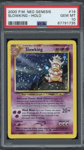 2000 Neo Genesis 14 Slowking Holo Rare Pokemon TCG Card PSA 10 Gem Mint ...