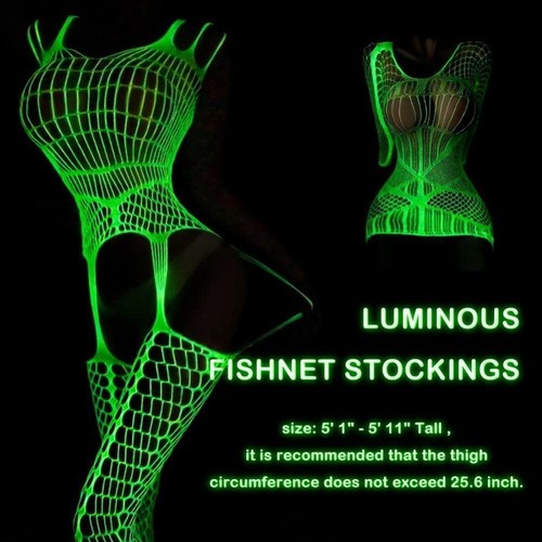 High Waist Tights Luminous Fishnet Stockings Glow in The Dark Fishnet ...