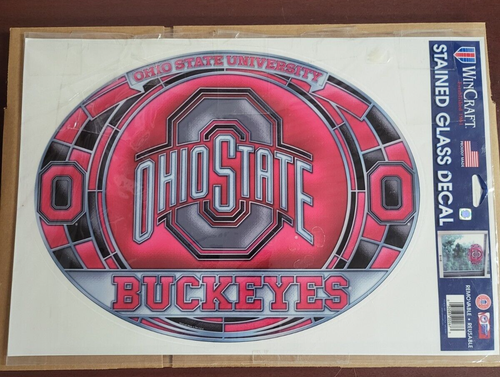 Ohio State University Stained Glass Decal 15 x 10.5" Removable Reusable ...