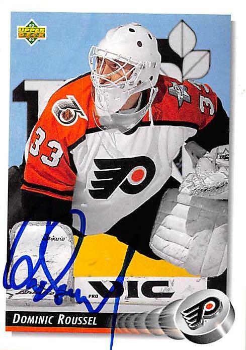 Dominic Roussel autographed Hockey Card Philadelphia Flyers 1992 Upper ...