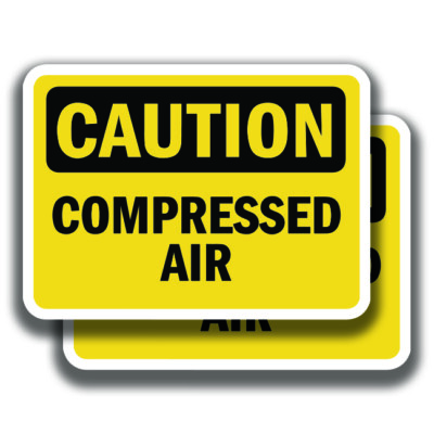CAUTION COMPRESSED AIR DECAL Stickers Sign Bogo For Truck Window Office ...