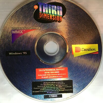 The Third Dimension CD-ROM (1996, Windows 95, Davidson) Disc Only | eBay