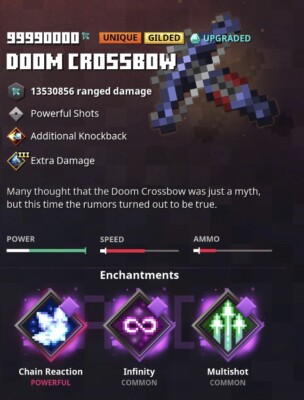 Minecraft Dungeons - Doom Crossbow Unique Gilded (Xbox)(PS4)(Switch)(PC ...