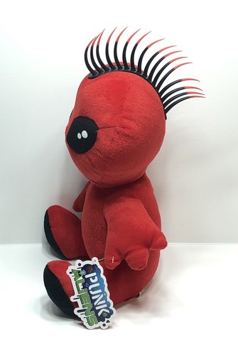 Punk Aliens Plush Bright Red Stuffed Animal Toy Spiked Hair New With ...