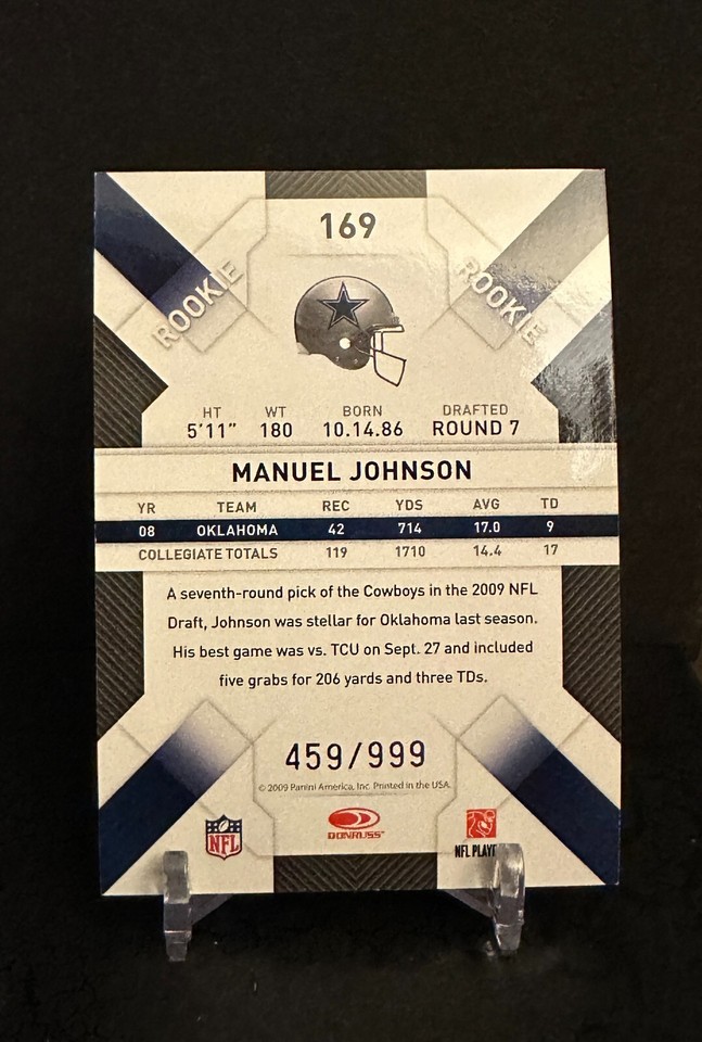 2009 Threads Football Manuel Johnson Rookie RC Card #169 #459/999 | eBay