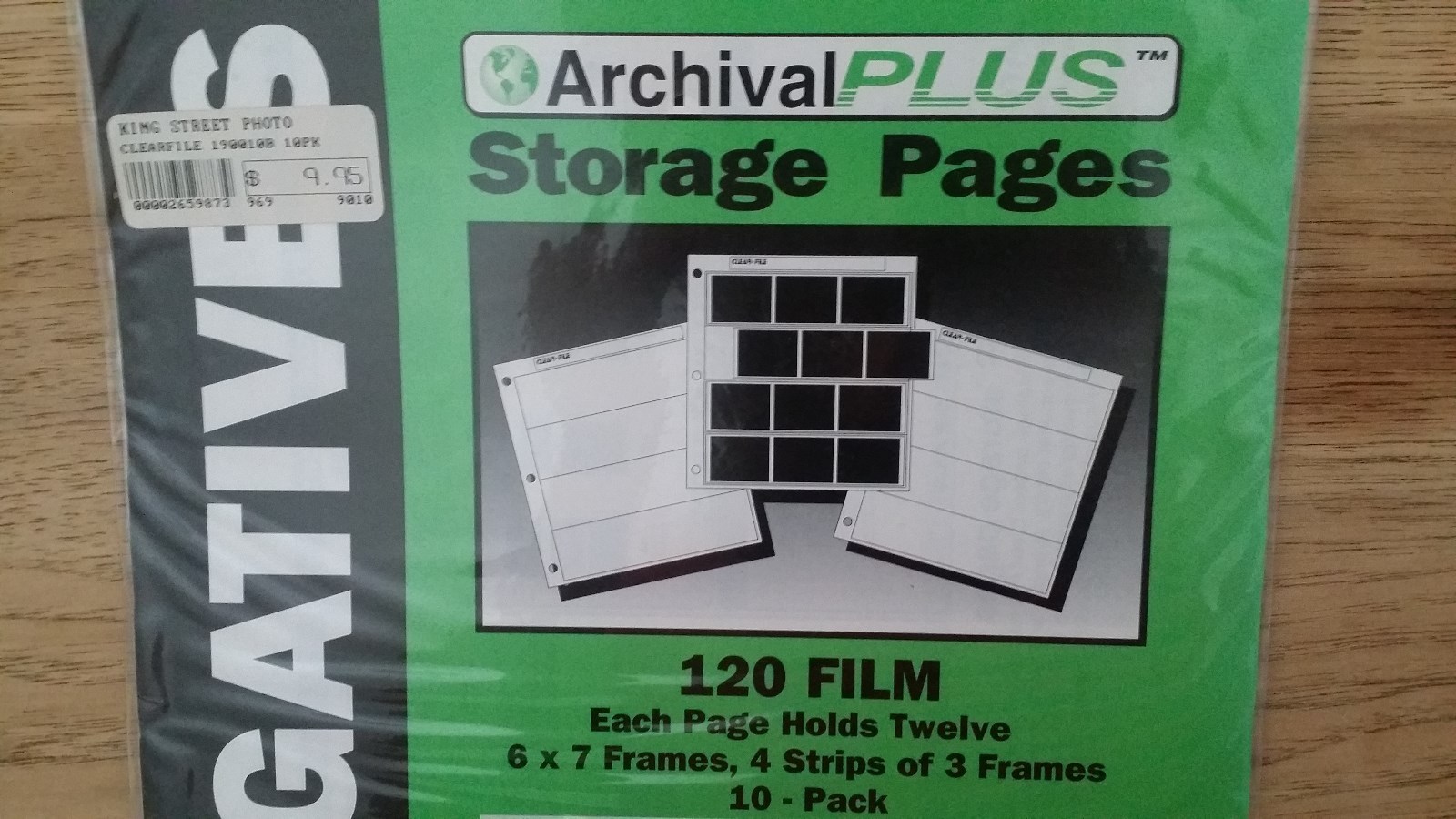 Clear File Archival Plus 120 film Storage Pages 10 Pack 6x7 Frames ...