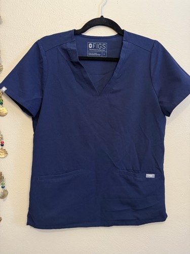Figs Technical Collection Navy Blue 2 Pocket Short Sleeve Scrub Top ...