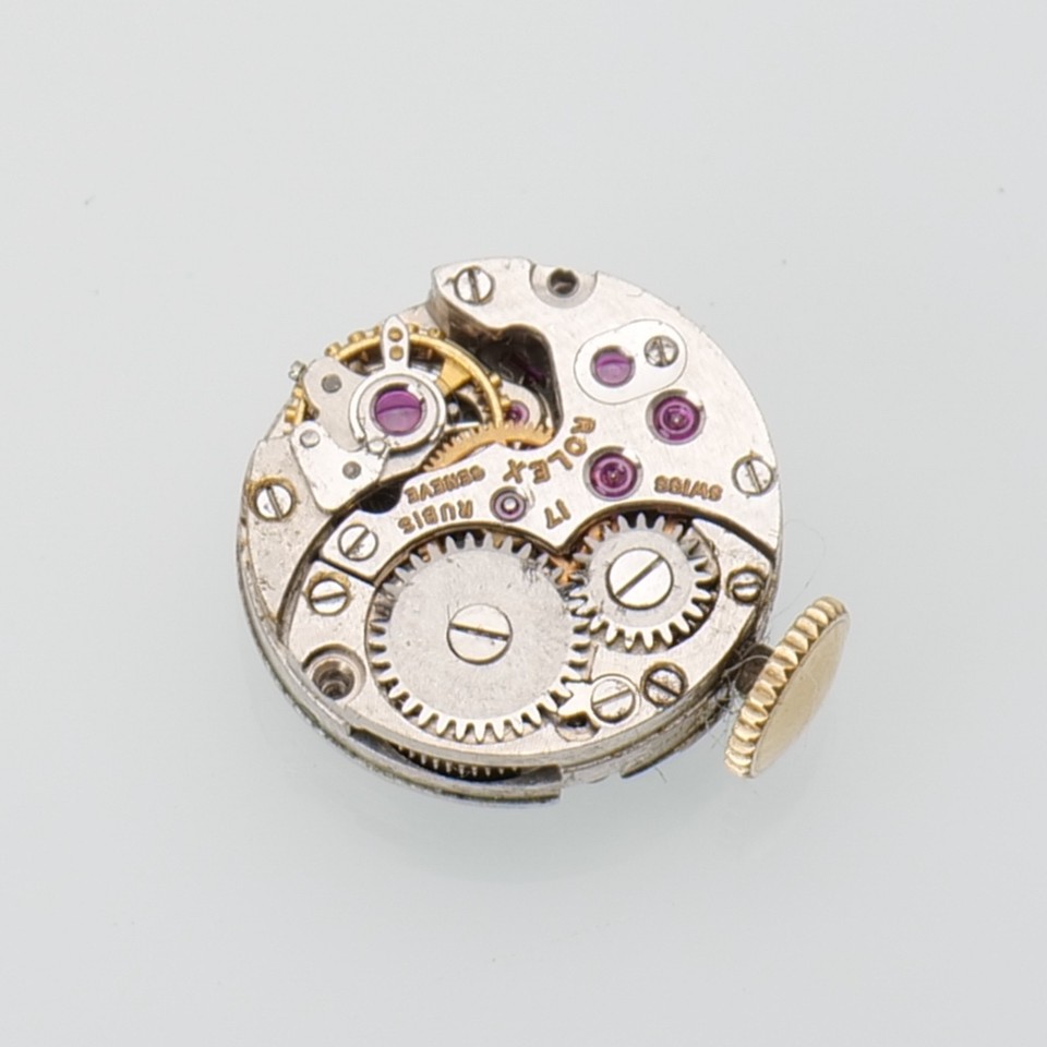 Rolex Cal. 1400 Watch Movement Broken Staff Not Running Parts Repairs w ...