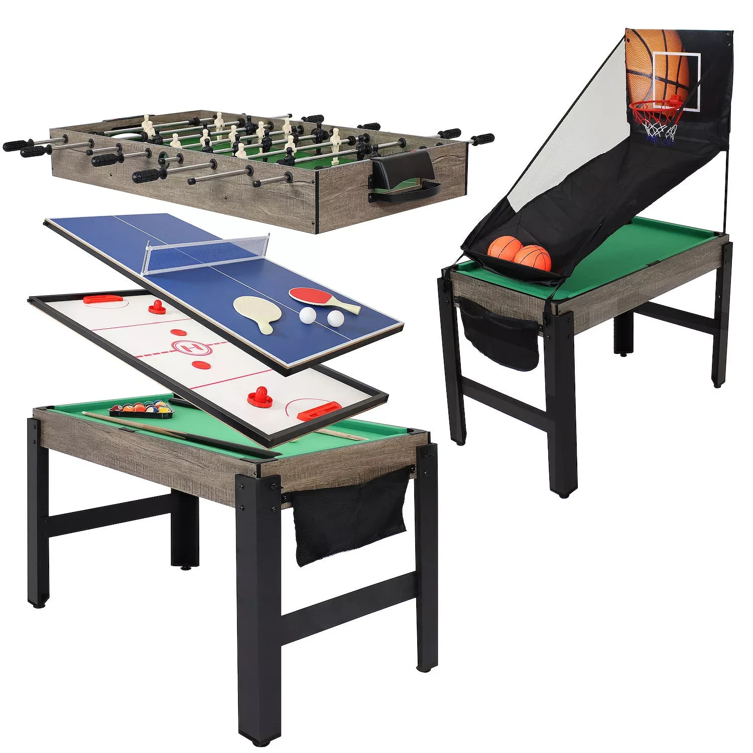 5-in-1 Multi-Game Table Combo Game Table Set for Game Home Play Room | eBay