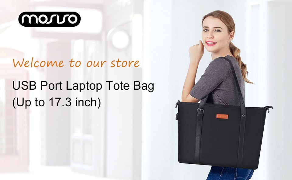 17-17.3 inch USB Port Laptop Tote Bag Large Woman Notebook Carrying ...