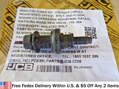 JCB PARTS - GENUINE JCB BOLT ISOLATED 60MM X M8 HEX HEAD (PART NO. 320/ ...