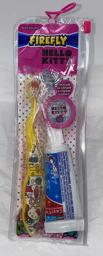 HELLO KITTY Kids Soft Toothbrush Toothpaste Travel Kit NEW Blue, Pink ...