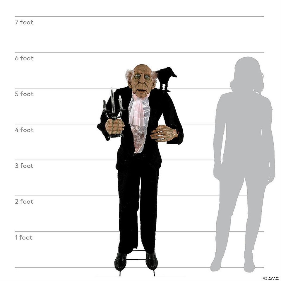 Animated Butler - Butler Decoration with Raven – Halloween Prop with ...