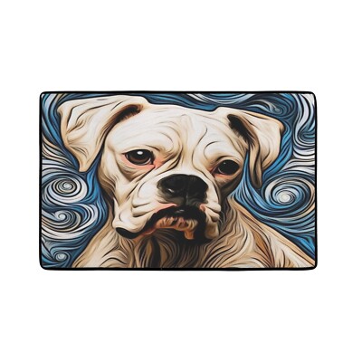 31"x20" area rug carpet. White Boxer Dog | eBay