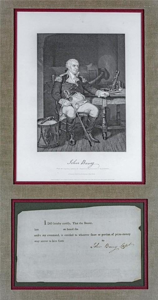RARE REVOLUTIONARY WAR NAVAL CAPTAIN JOHN BARRY SIGNED DOCUMENT ...